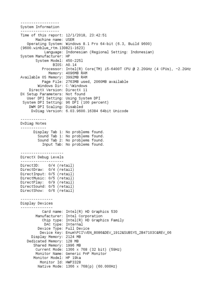 DX Diag | PDF | Device Driver | Codec