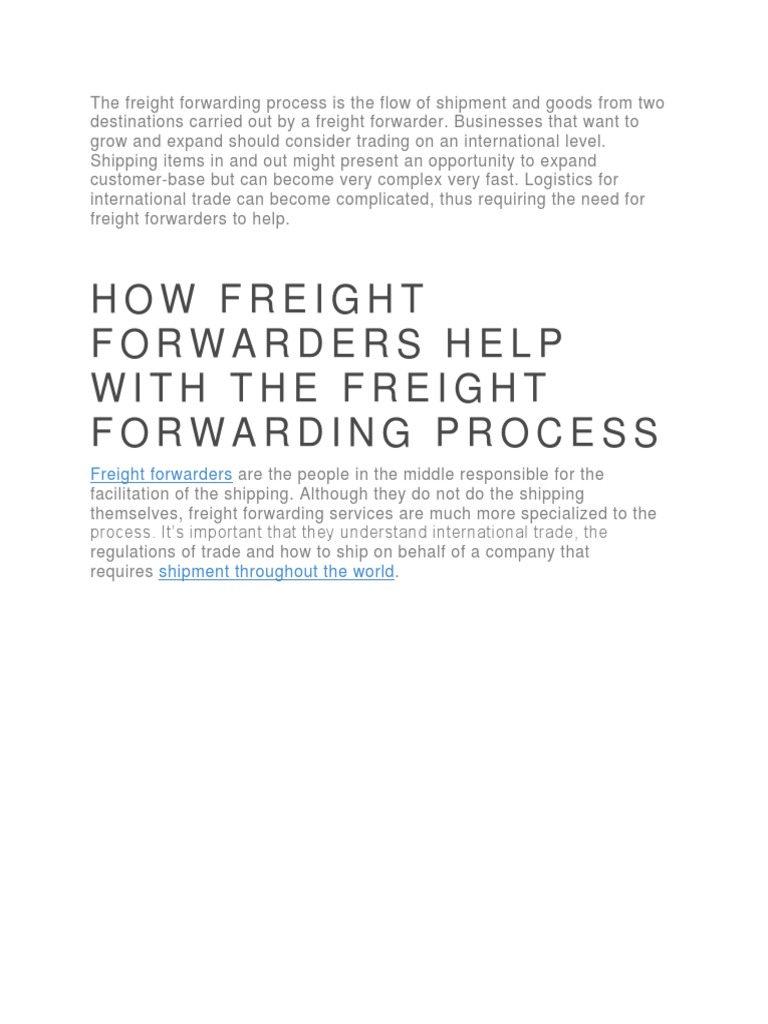 Freight Forwarding Process Guide | PDF | Cargo | Logistics