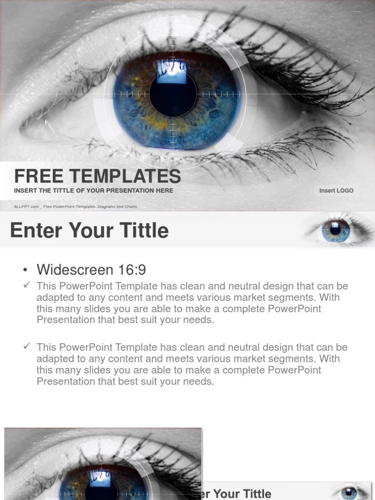 Colored Eye Medical PowerPoint Templates Widescreen | PDF