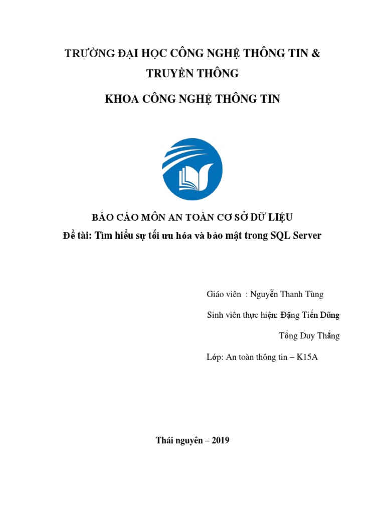 Tìm hiểu sự tối ưu hóa và bảo mật trong SQL Server 1 | PDF