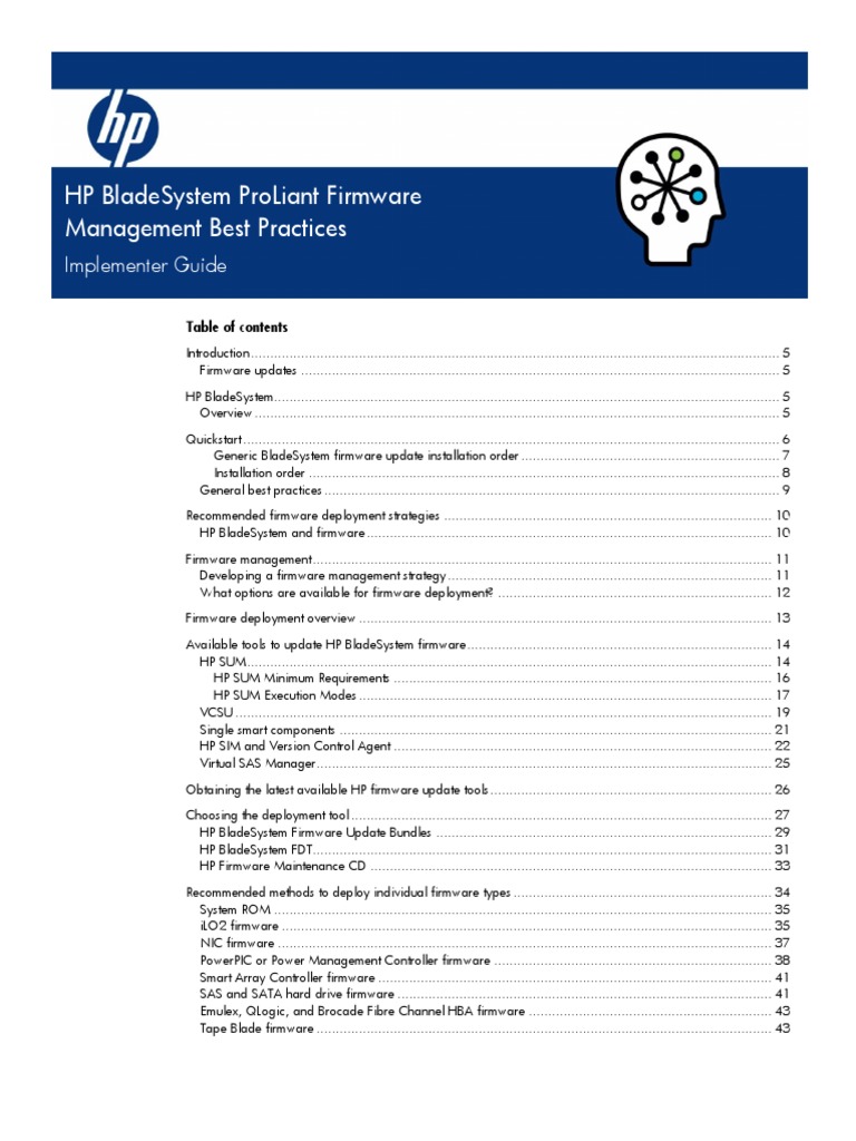 BladeSystem ProLiant Firmware Management Best Practices Implementer ...