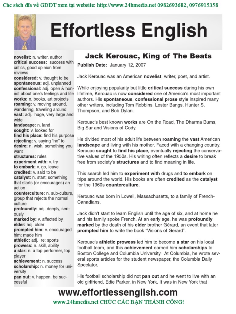 Effortless English: Jack Kerouac, King of The Beats | PDF | Jack ...