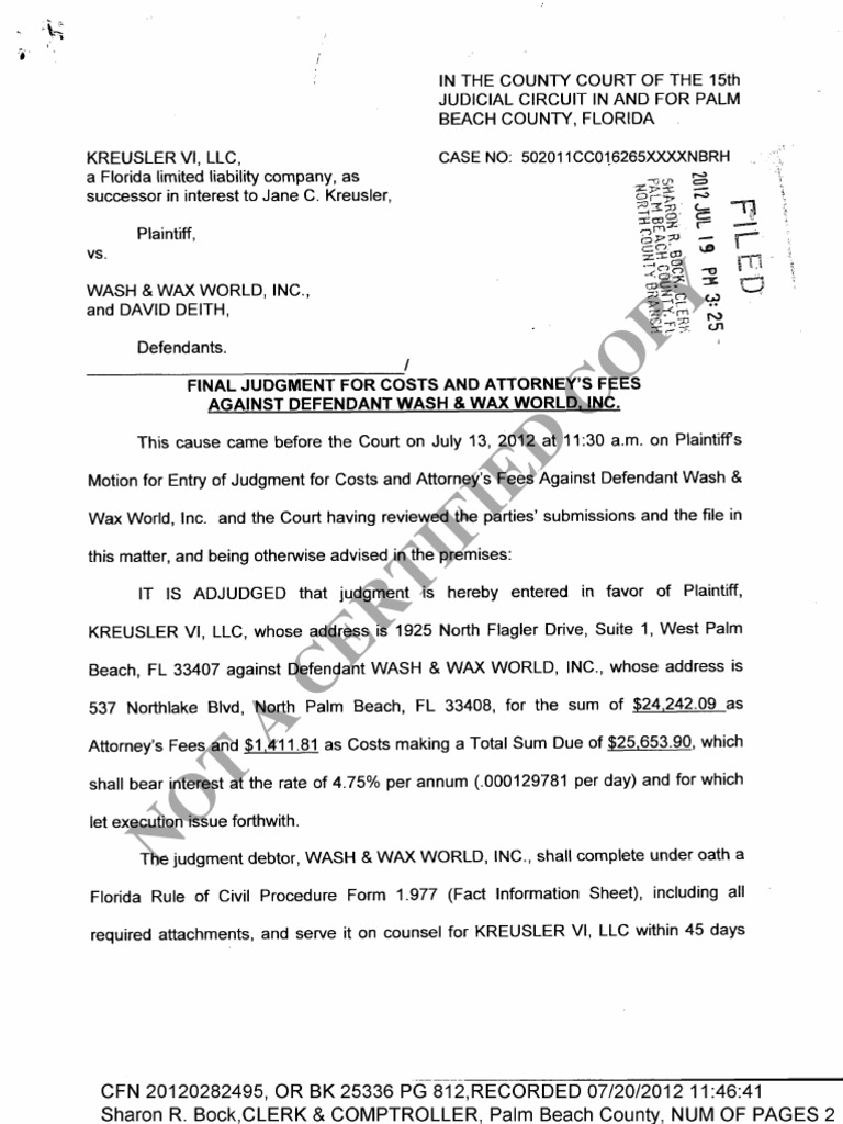 David Deith Final Judgment | PDF