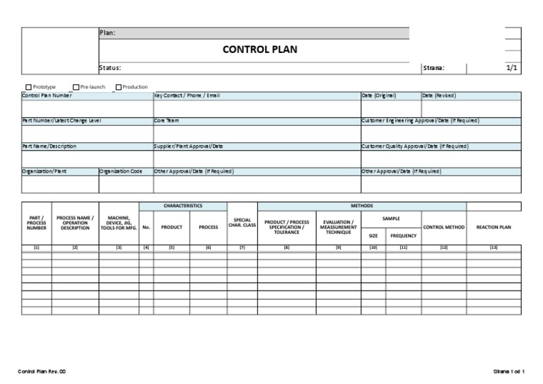 Control Plan Template | PDF | Engineering | Computing
