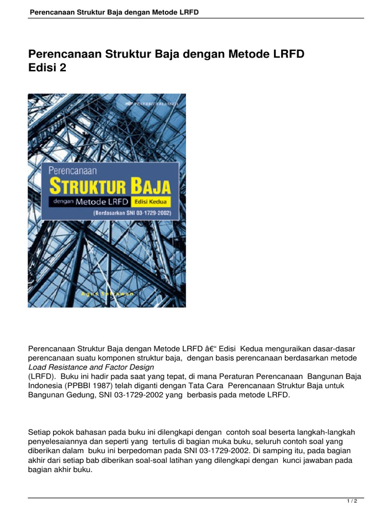Perencanaan Struktur Baja Dengan Metode LRFD | PDF