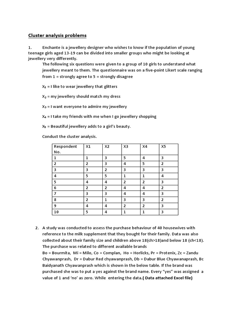 Cluster Analysis Problems | PDF | Business
