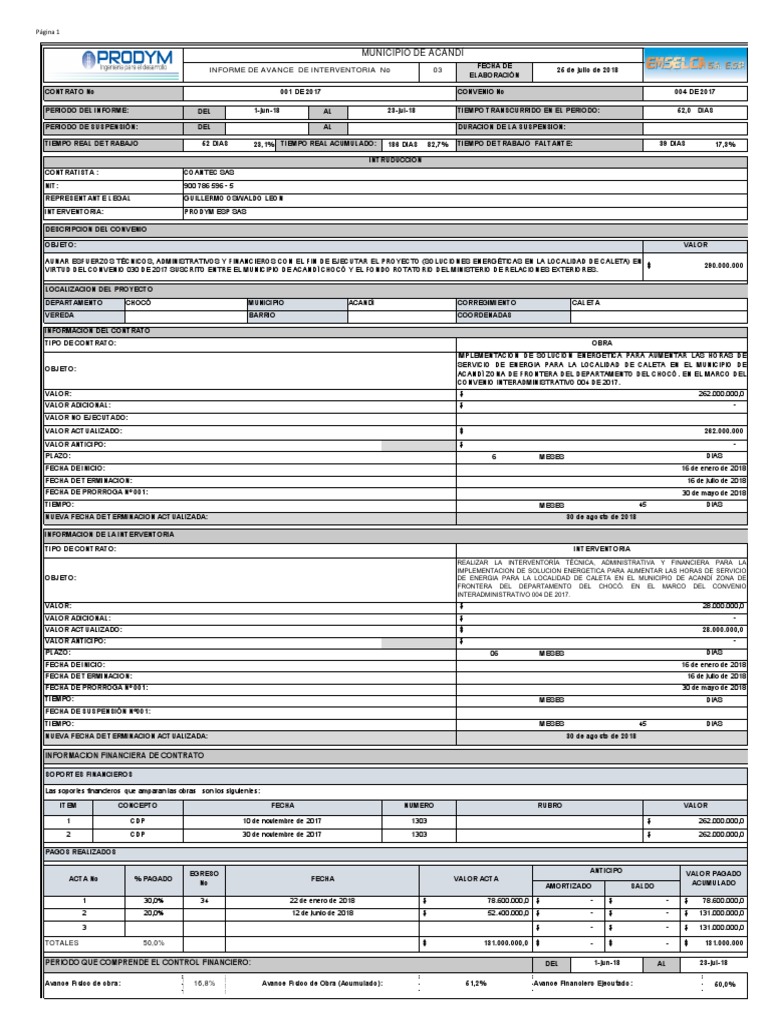 INFORME DE INTERVENTORÍA N°3 | Naturaleza | Prueba gratuita de 30 días ...