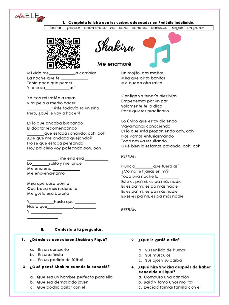 Letra de "Me Enamoré" de Shakira | PDF | Ocio