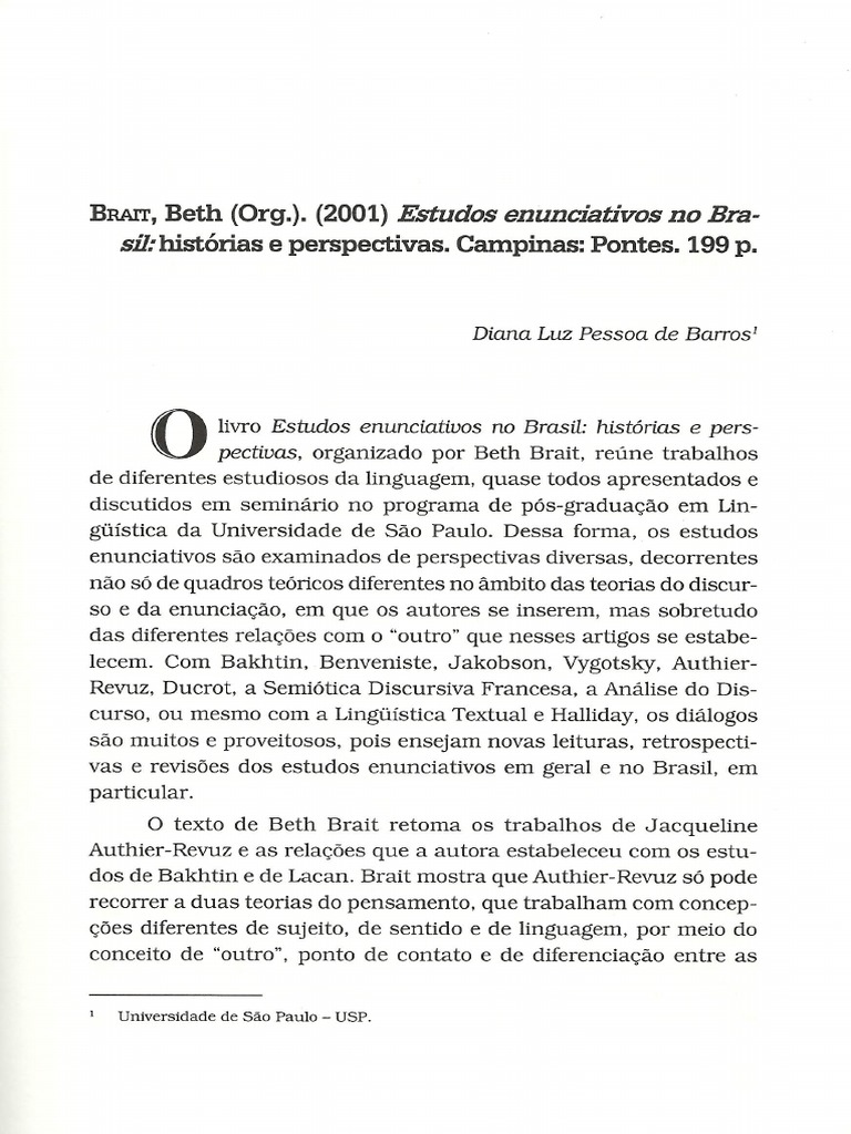 Resenha Beth Brait | PDF
