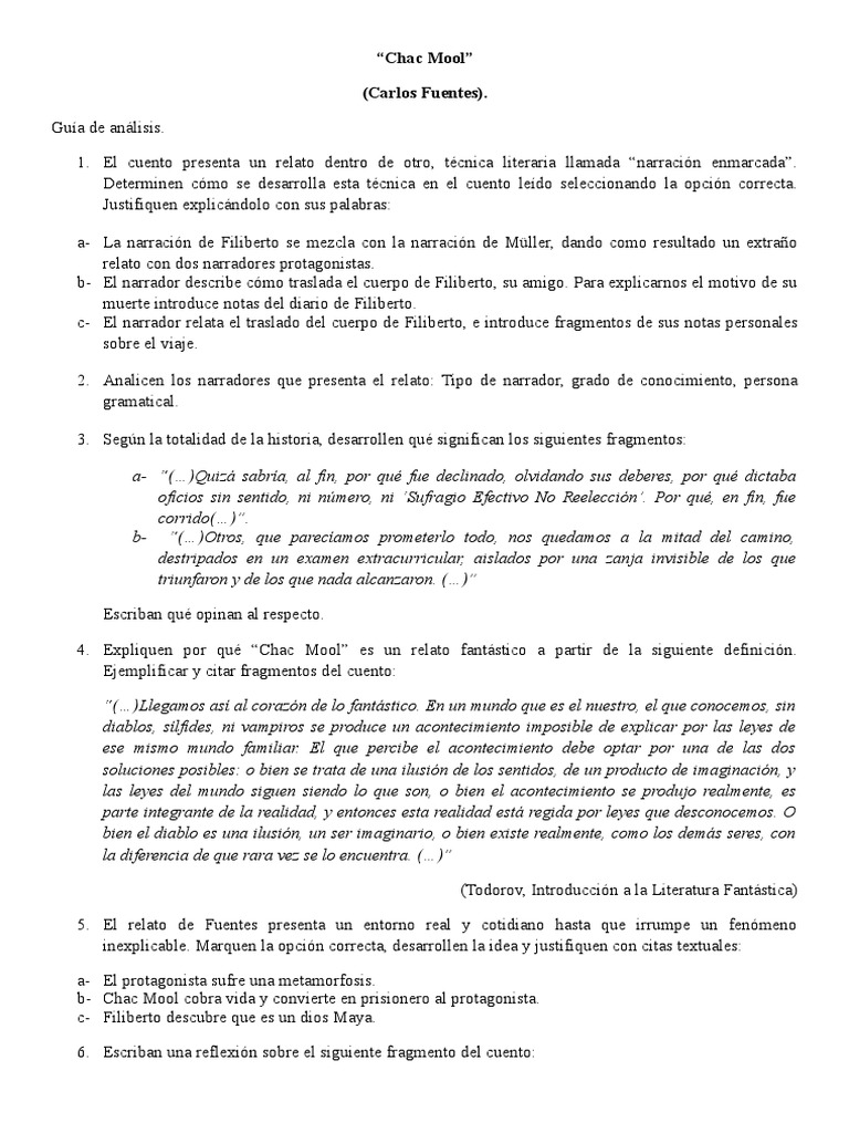 T.P Chac Mool | PDF | Fantasía | Narrativa