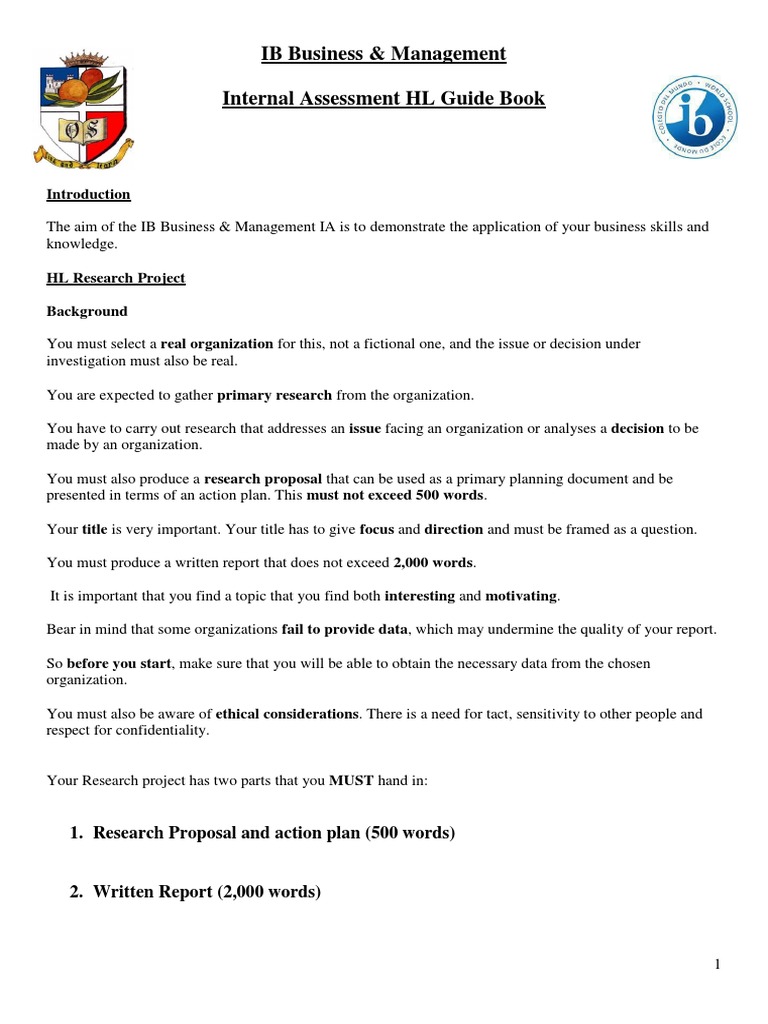 Internal Assesment HL Guide Book | PDF | Citation | Cognitive Science
