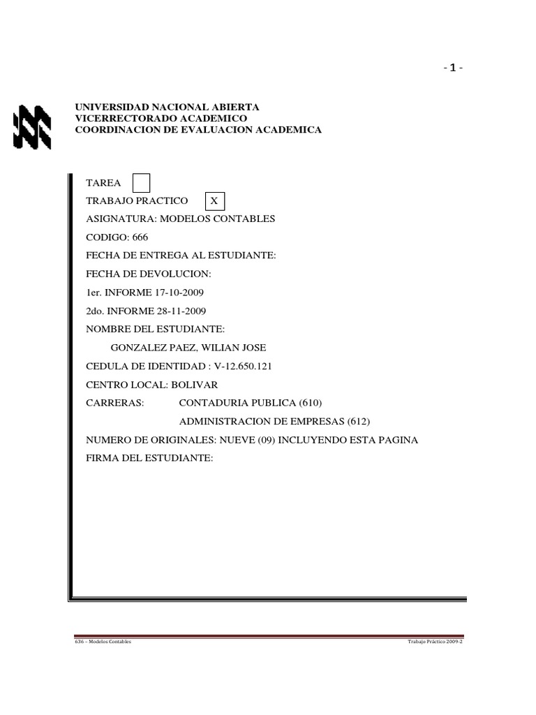 636 - TP 2009-2 - 2do Informe | PDF | Cheque | Contabilidad