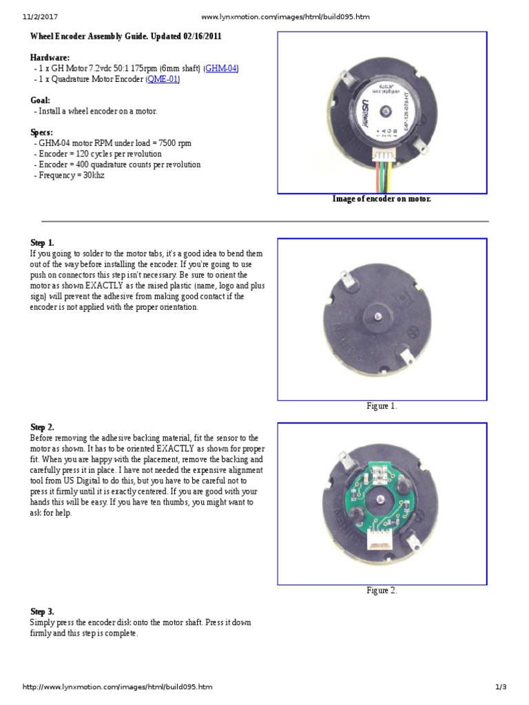 GHM-04 QME-01: Wheel Encoder Assembly Guide. Updated 02/16/2011 ...