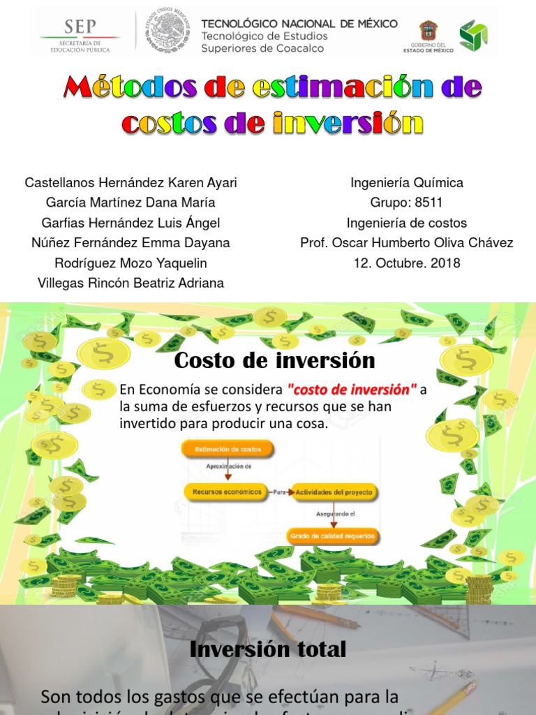 Metodos de Estimacion de Costos de Inversion | PDF | Valor presente ...