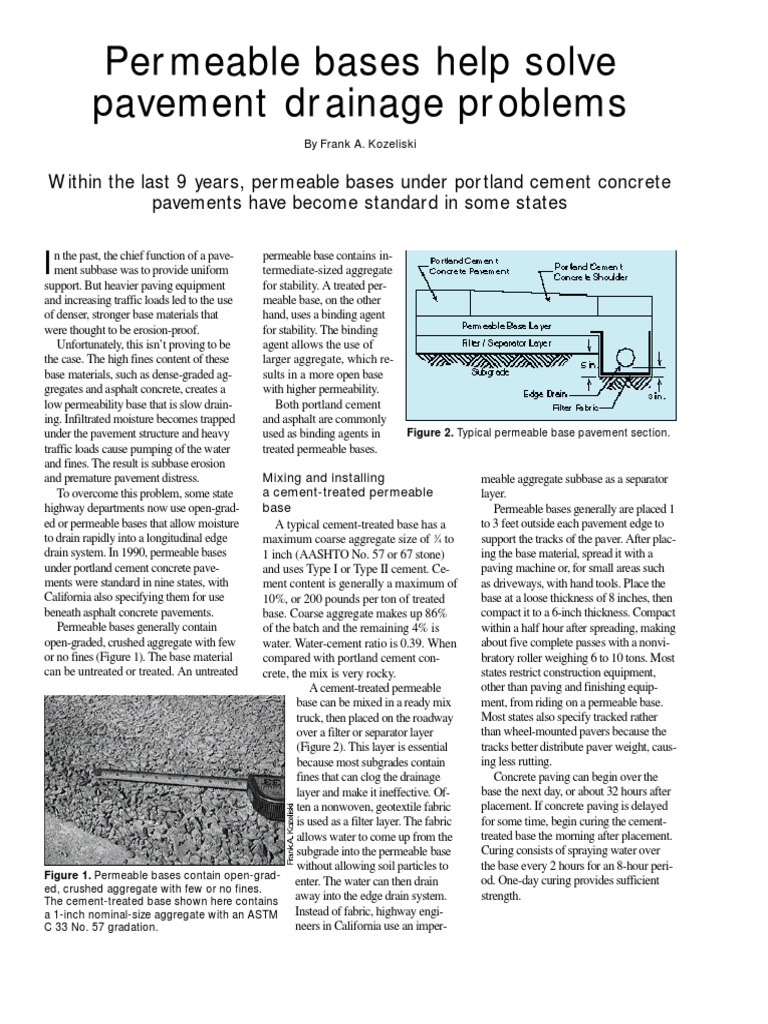 Permeable Bases Help Solve Pavement Drainage Problems | Download Free ...