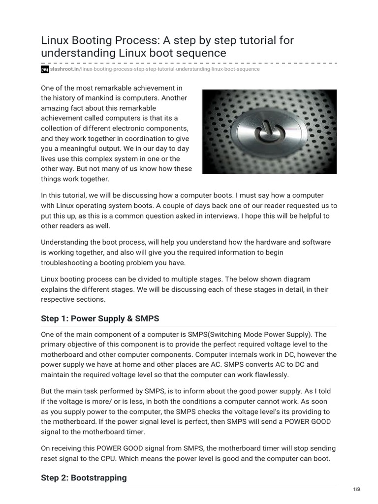 Linux Booting Process A Step By Step Tutorial For Understanding Linux Boot Sequence Pdf Bios