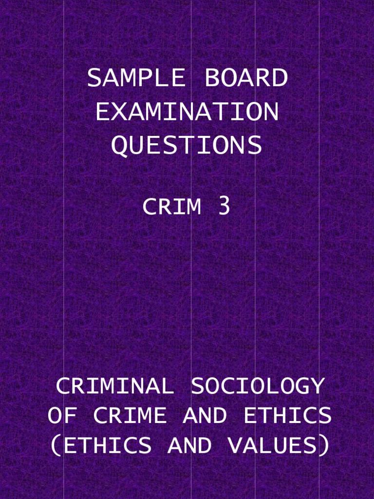 Sample Board Examination Questions | PDF | Police Brutality | Public ...