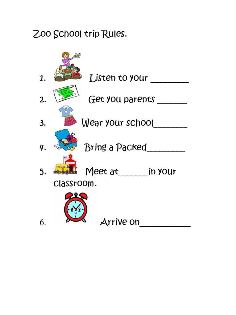 Zoo School Trip Rules | PDF