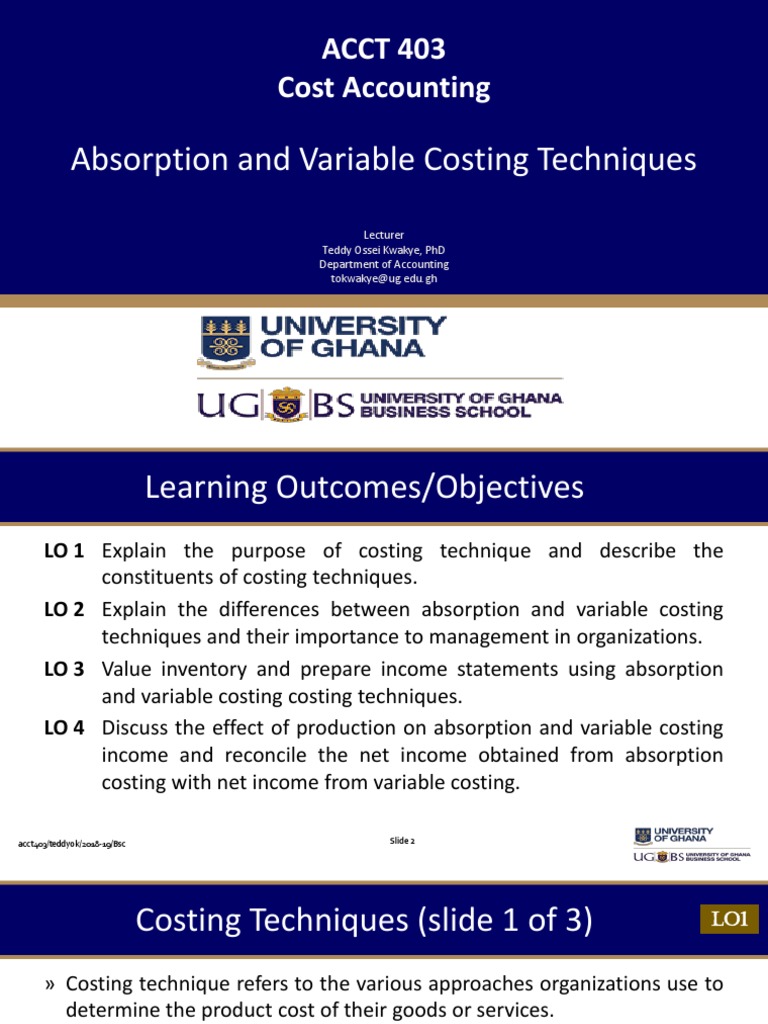 ACCT 403 Cost Accounting Techniques | PDF | Inventory | Cost Of Goods Sold