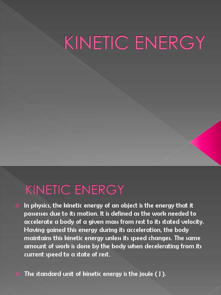 Kinetic Energy Formula and Examples | PDF