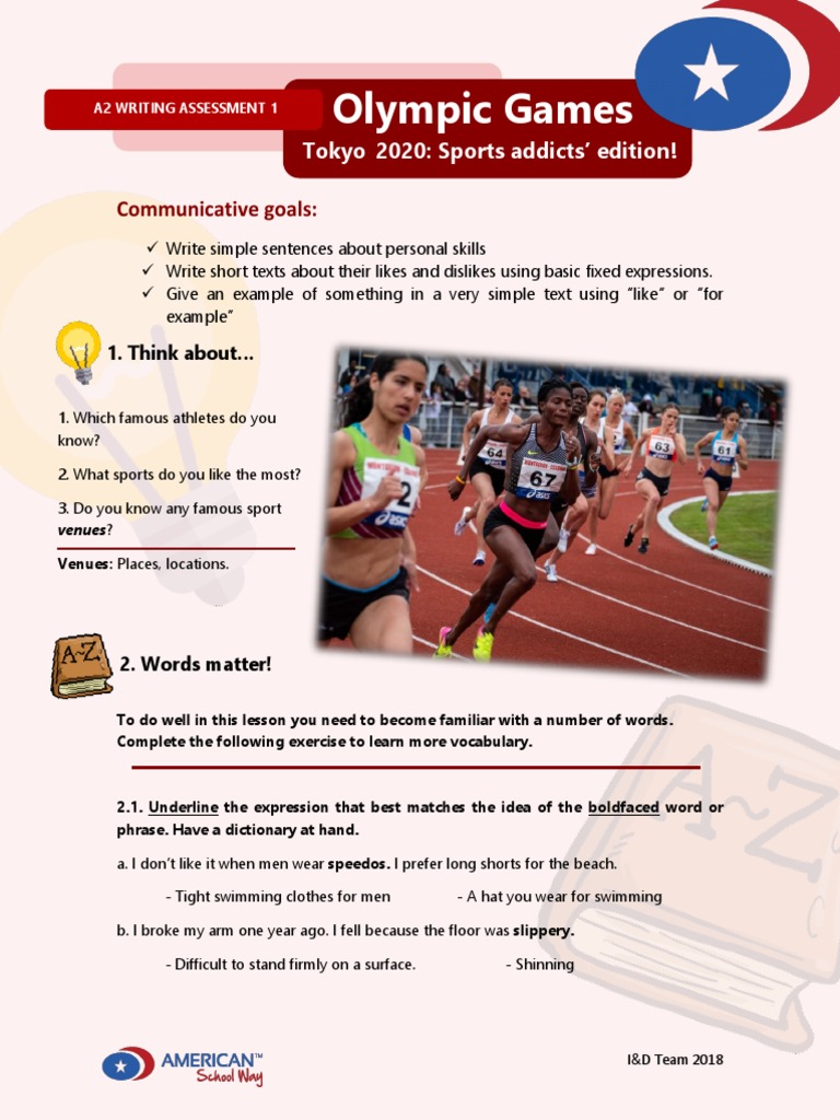 Olympic Writing Skills Guide | PDF | Verb | Sports