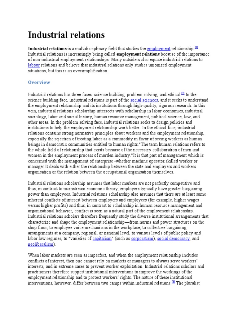 Understanding Industrial Relations Dynamics | PDF | Industrial ...