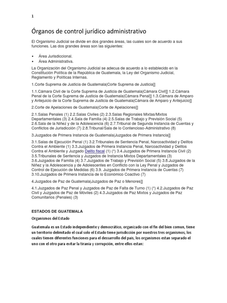 Estructura de Órganos de Control en Guatemala | PDF | Instituciones ...
