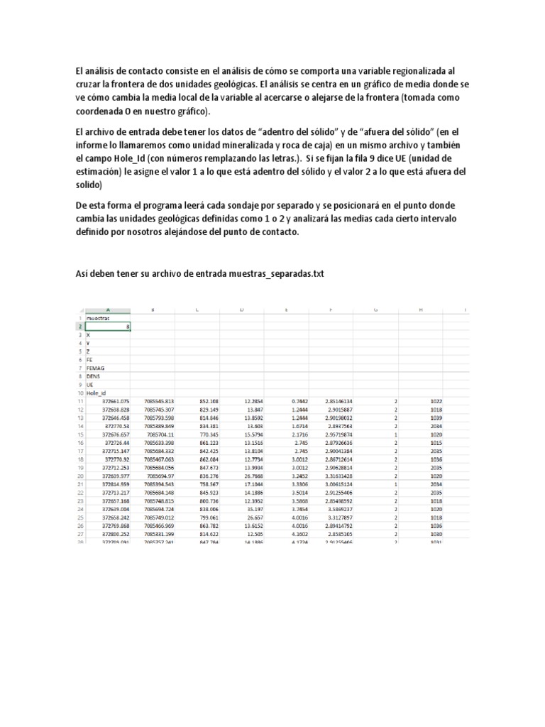 Analisis de Contacto Gslib | PDF