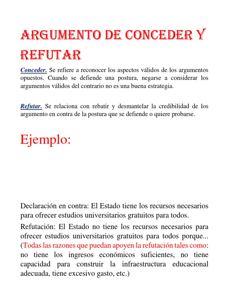 Conceder y refutar en debates | PDF | Salud y bienestar