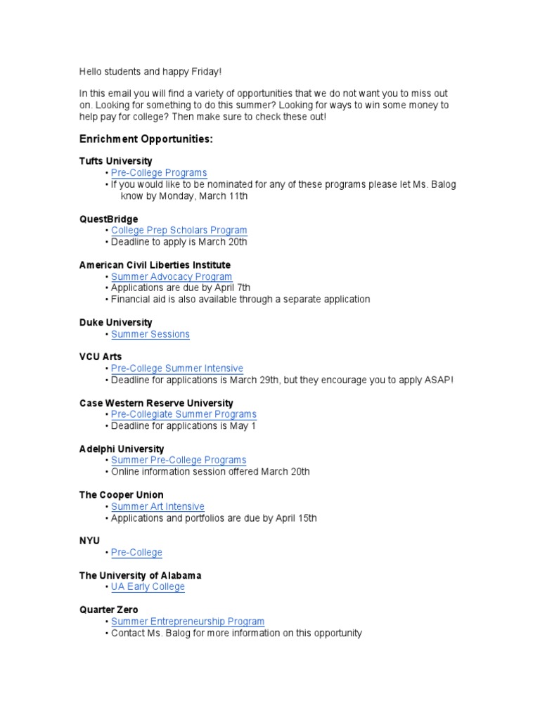 Sampleopportunitiesemail | PDF | Social Science | Wellness