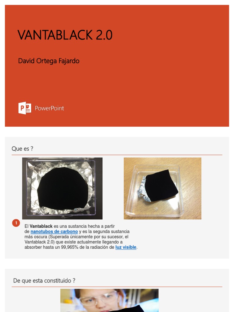 Vantablack 2.0 | PDF | Ciencias fisicas | Química