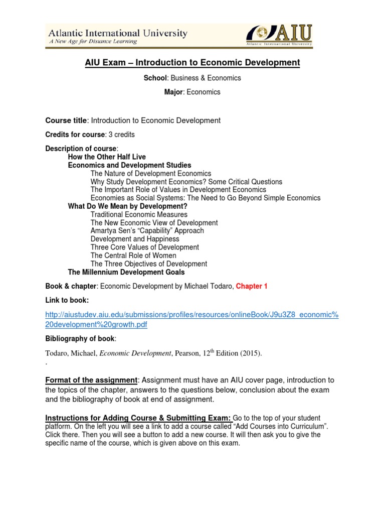 Econ Development Exam 1 Intro To Econ Development | PDF | Economic ...