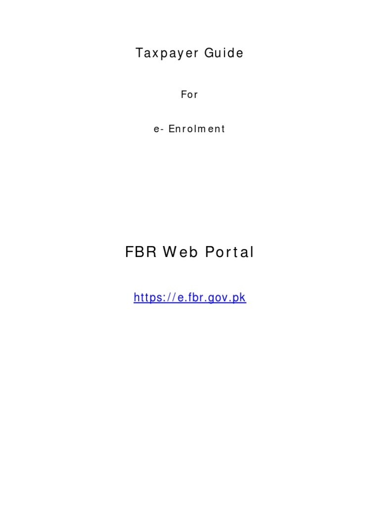 FBR e-Enrollment Guide | PDF | Taxes | Computing
