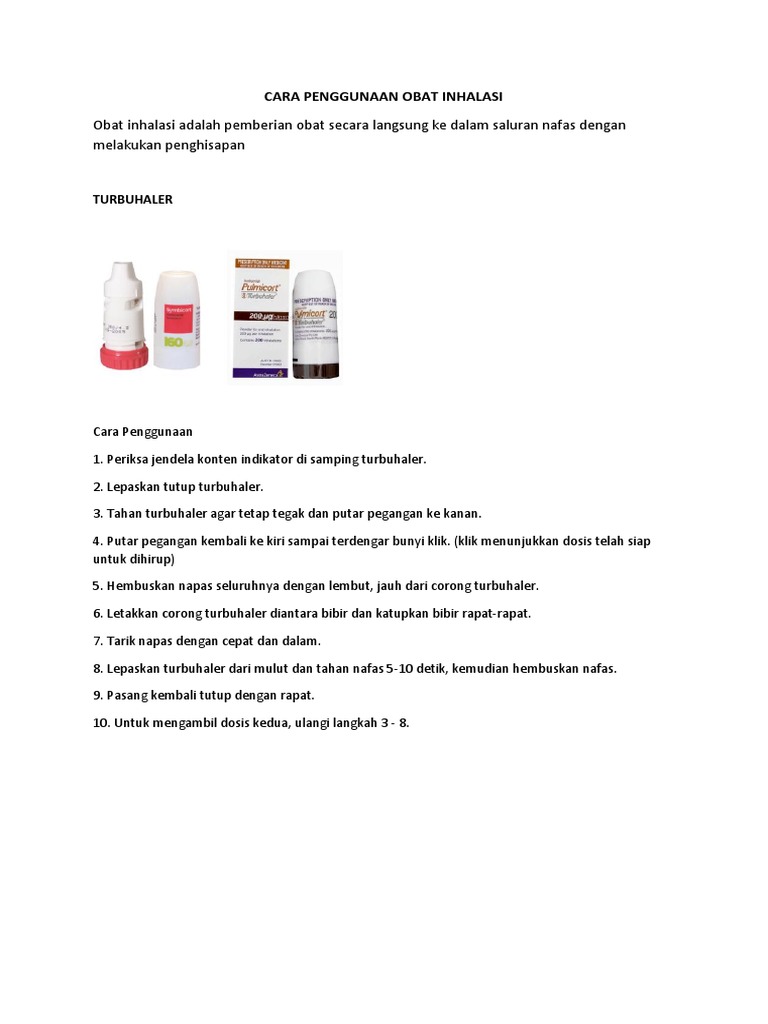 Cara Penggunaan Obat Inhalasi | PDF