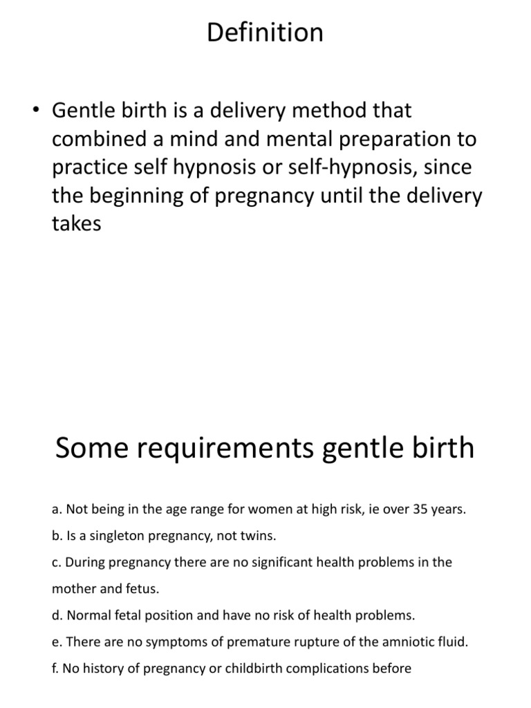 Definition Gentle Birth | PDF