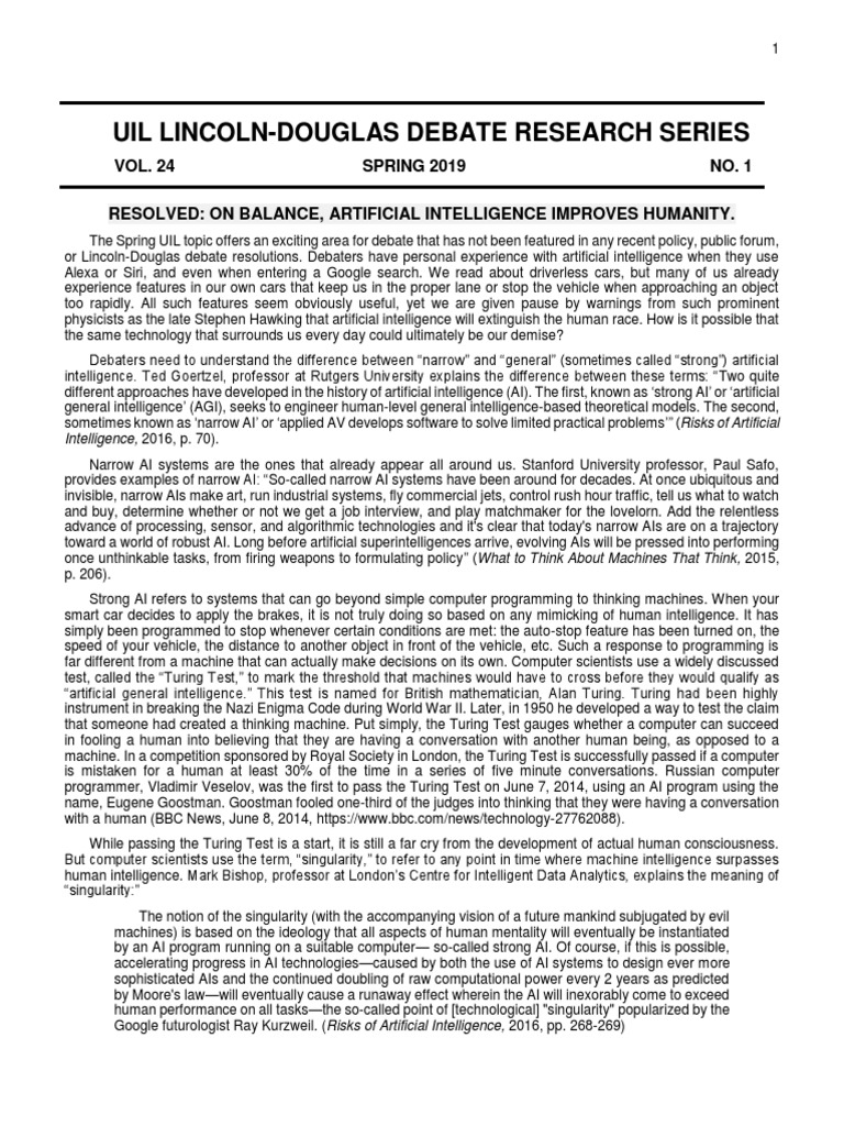 Uil Lincoln-Douglas Debate Research Series | PDF | Technological ...