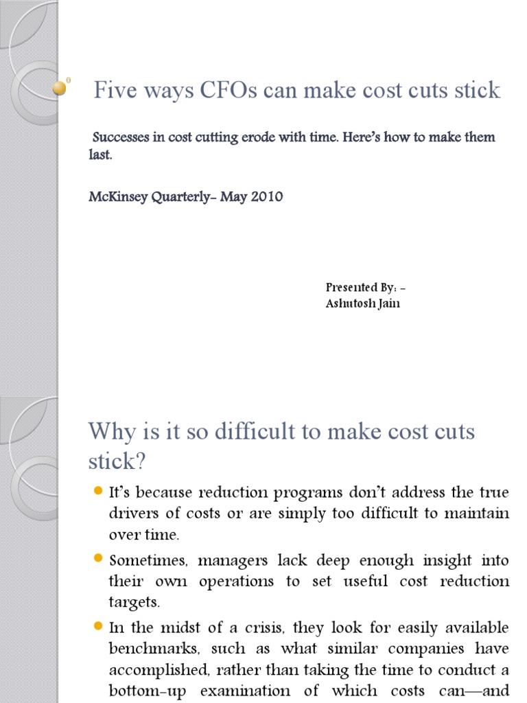 Five Ways Cfos Can Make Cost Cuts Stick | PDF | Income Statement | Cost ...