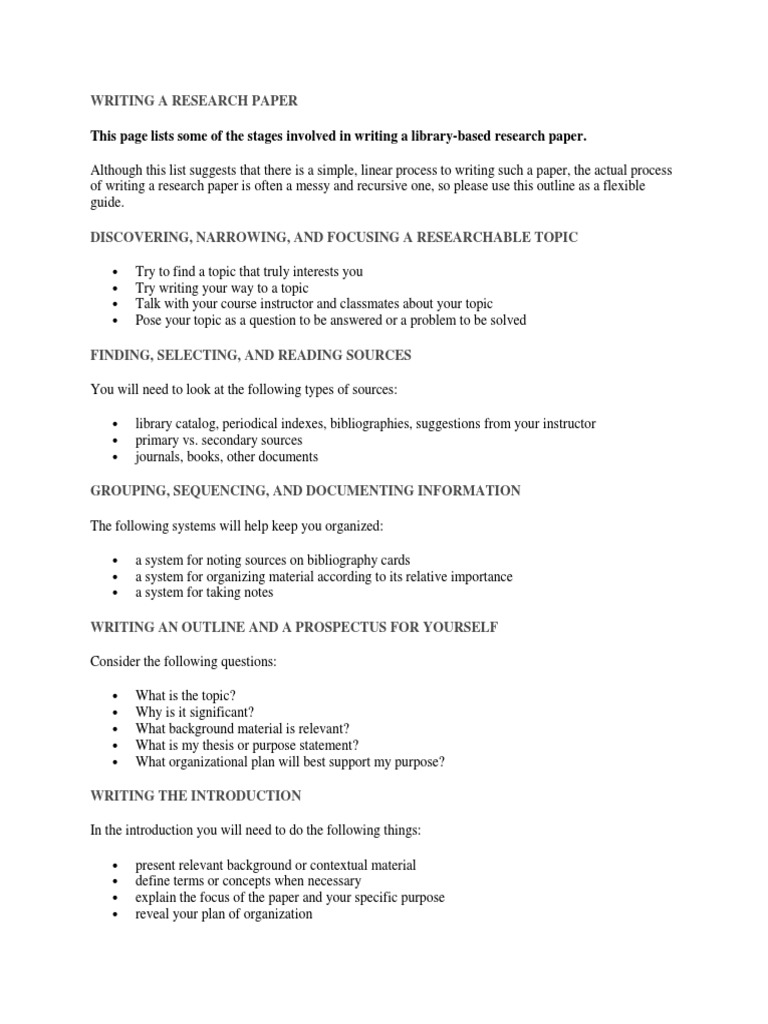 Research Paper Writing Guide | PDF | Citation | Epistemology
