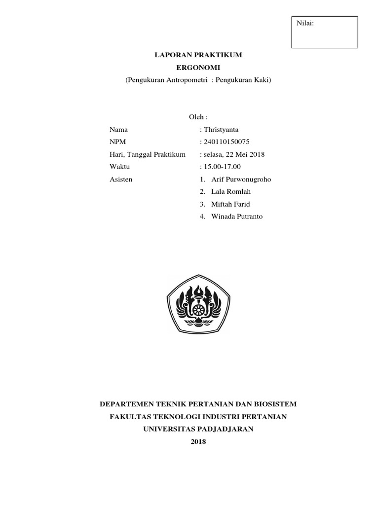 Prak 6 (Pengukuran Antropometri Pengukuran Kaki) | PDF