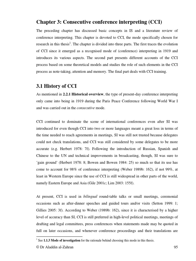 Al-Zahran - Consecutive Conference Interpreting (CCI) | PDF | Working Memory | Memory