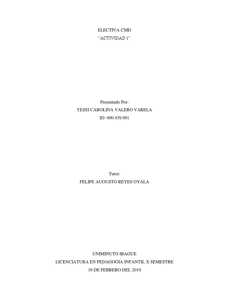 ELECTIVA CMD Actividad 1 | PDF
