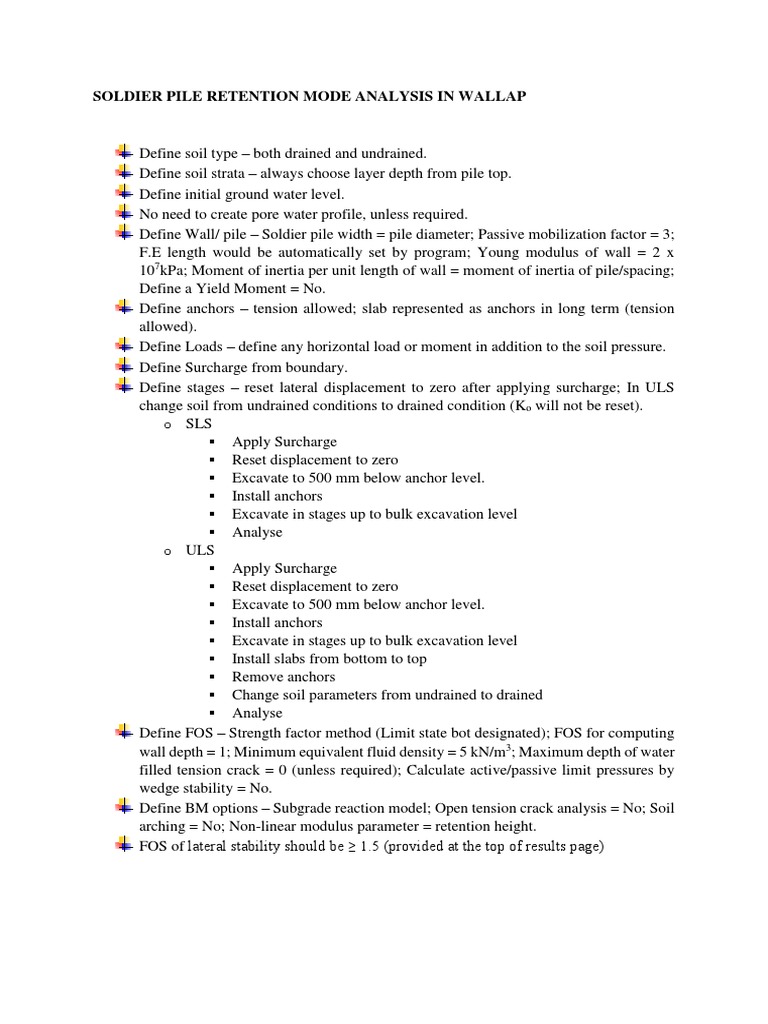 Soldier Pile Retention Analysis in WALLAP | PDF | Home & Garden