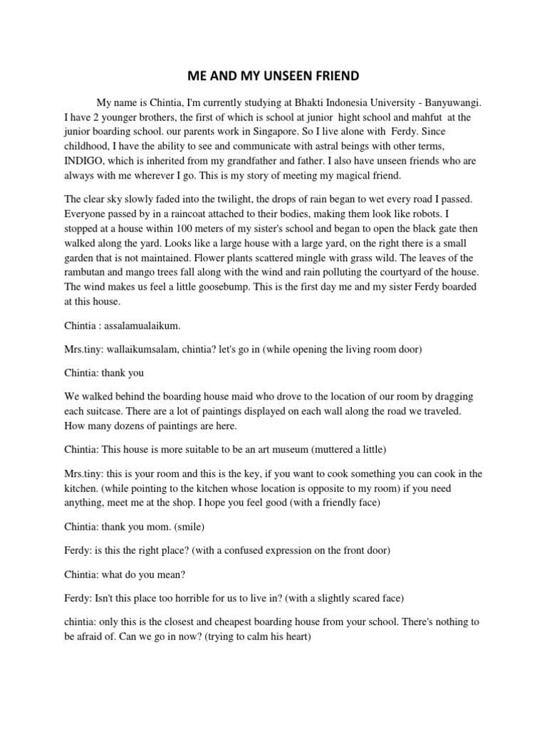 Me and My Unseen Friend | PDF | Nature