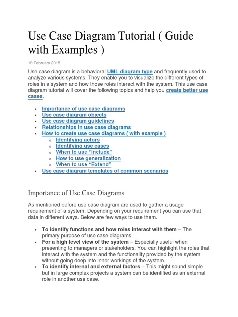 Use Case Diagram Tutorial (Guide With Examples) | PDF | Use Case ...