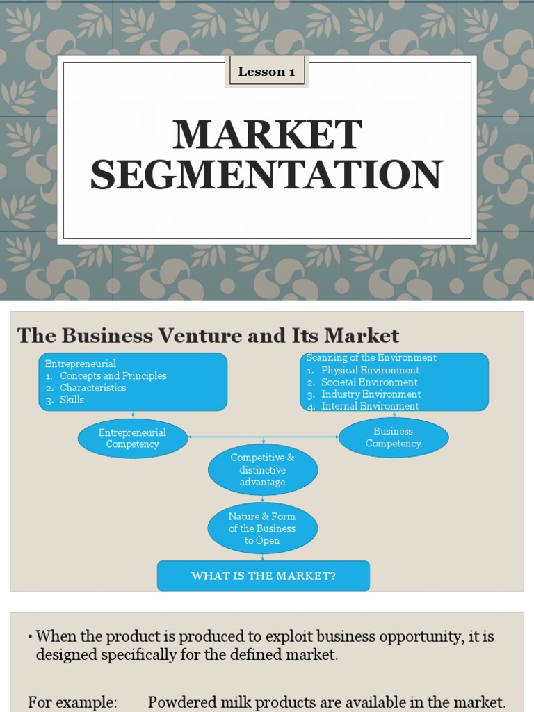 Lesson 1: Market Segmentation | PDF | Market Segmentation ...