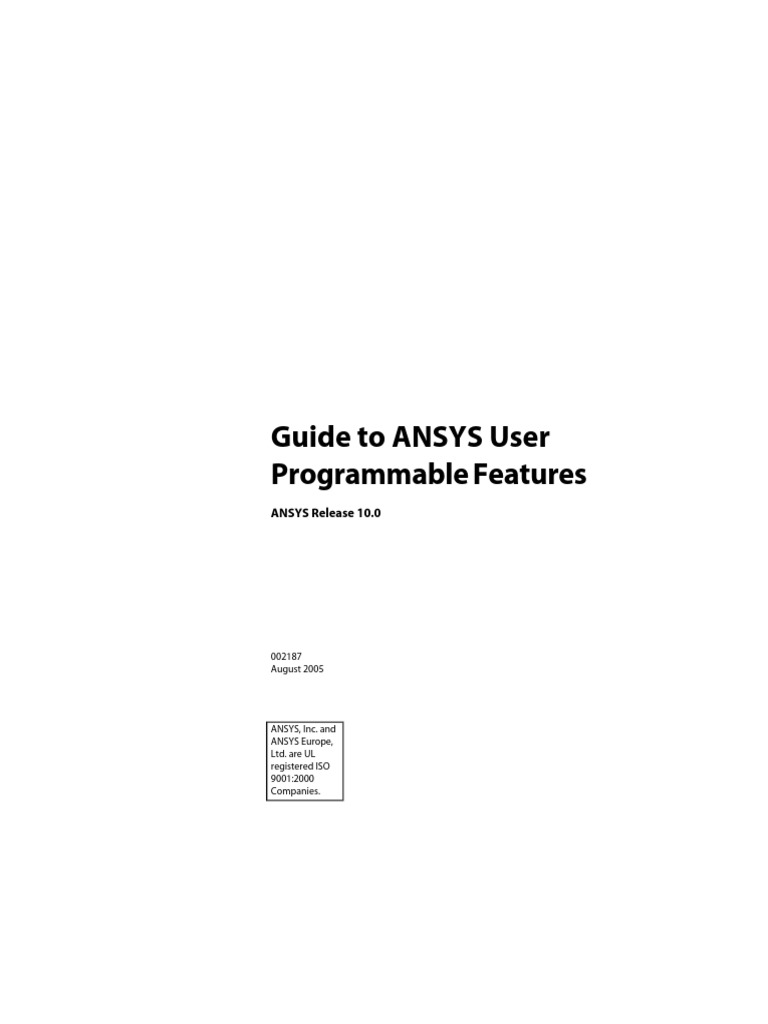 Ansys Prog Features PDF | PDF | Subroutine | Parameter (Computer Programming)