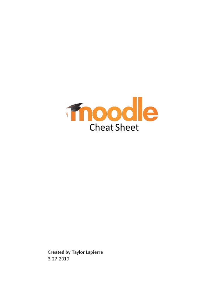 Moodle Cheatsheet | PDF | Backup | Internet Forum