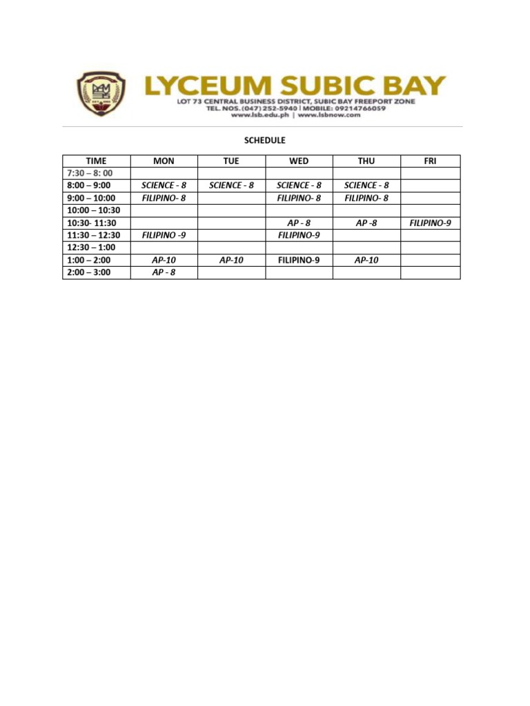 Weekly Class Schedule Overview | PDF | Sports & Recreation | Wellness