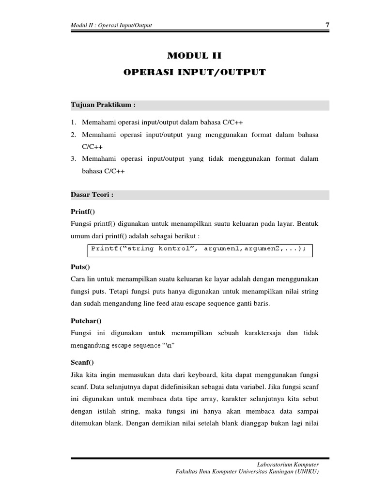 Modul Algoritma Pemrograman Bab II | PDF | Metode & Bahan Ajar | Komputer
