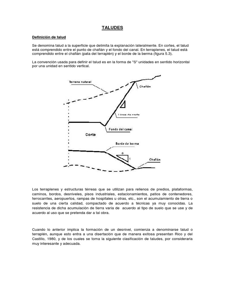 Diferencias entre Talud y Terraplén | PDF | Fundación (Ingeniería) | Suelo